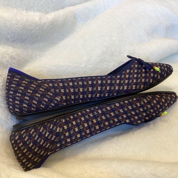 Rothy's | Shoes | Rothys The Bow Point Evening Metallic Knit Fabric ...